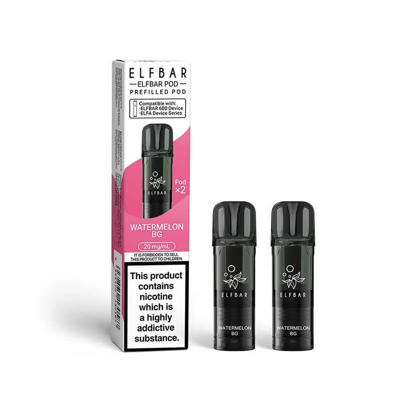 Elf Bar 600 Watermelon BG Prefilled Vape Pods 20mg - 2PK | Unique ...
