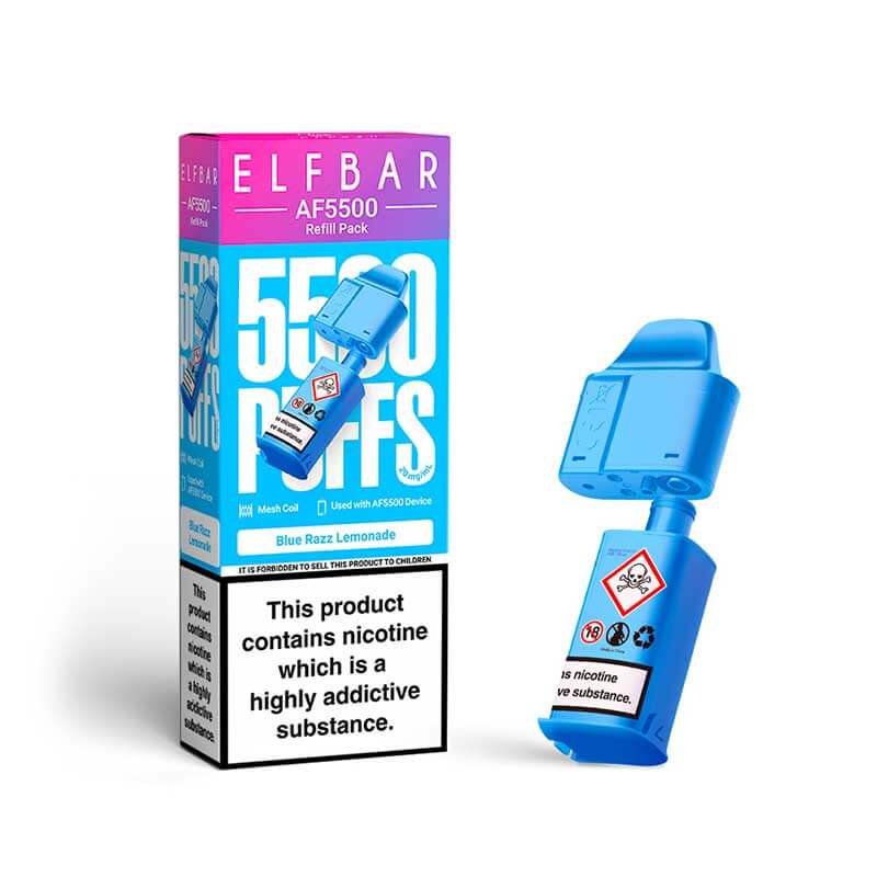 ELFBAR AF5500 Blue Razz Lemonade Prefilled Pod + Refill | Unique ...